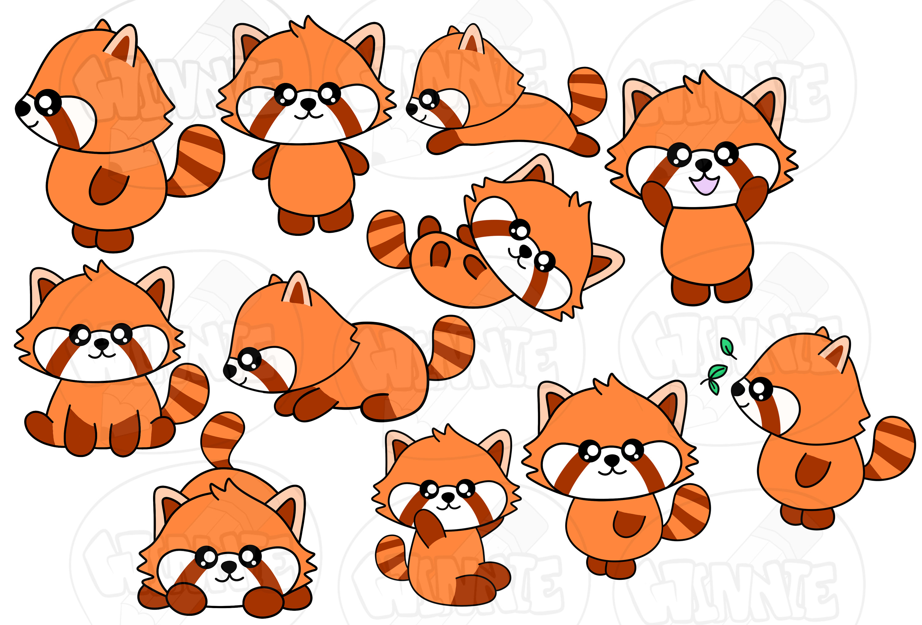Red Panda Svg Clipart Cute Red Panda Clip Art Kawaii Panda - Etsy Ireland