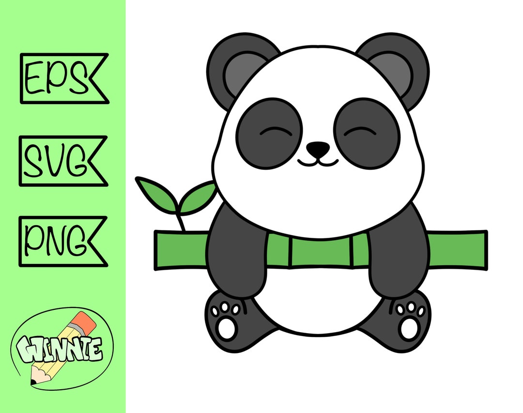 Panda Svg Cute Panda Bamboo Svg File Cricut Cut File Vector Panda ...