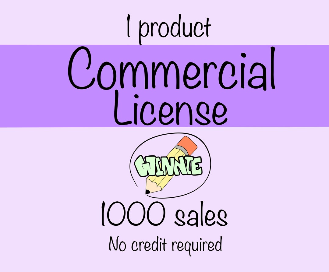 Commercial License 1000 Sales for 1 Product No Credit Required - Etsy
