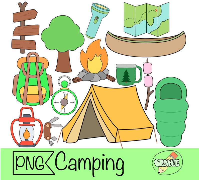 Camping Clipart Adventure Scout Png Digital Print Camping in the Woods ...