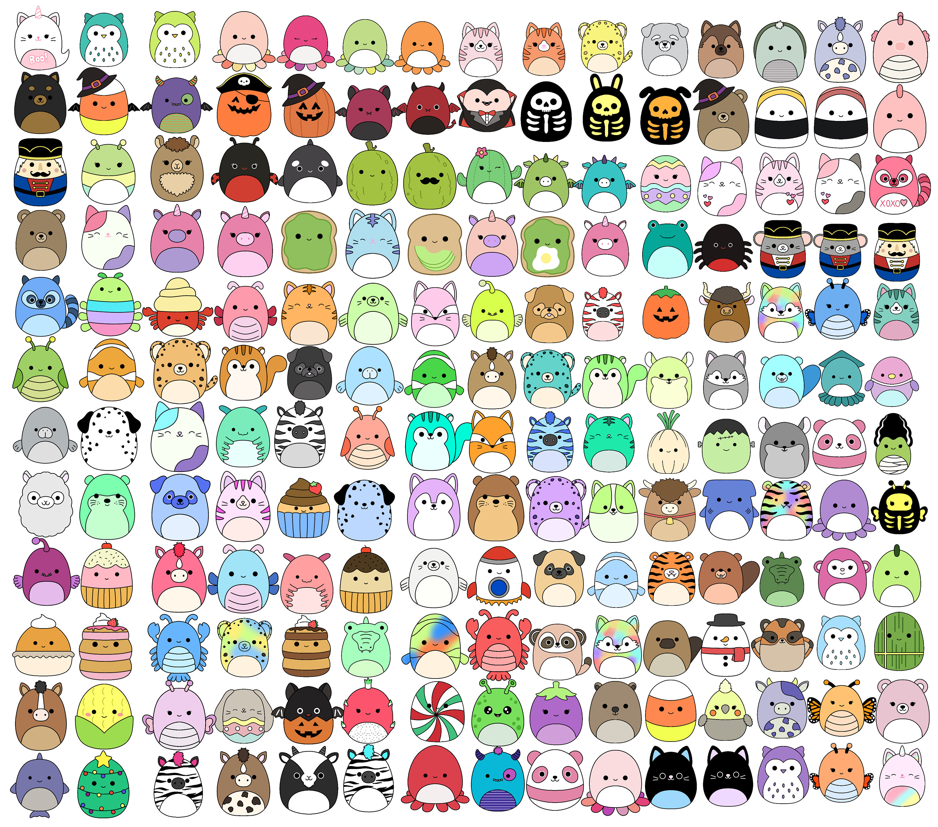 Squishmallow png clipart mignon autocollant imprimable squishmallow ...