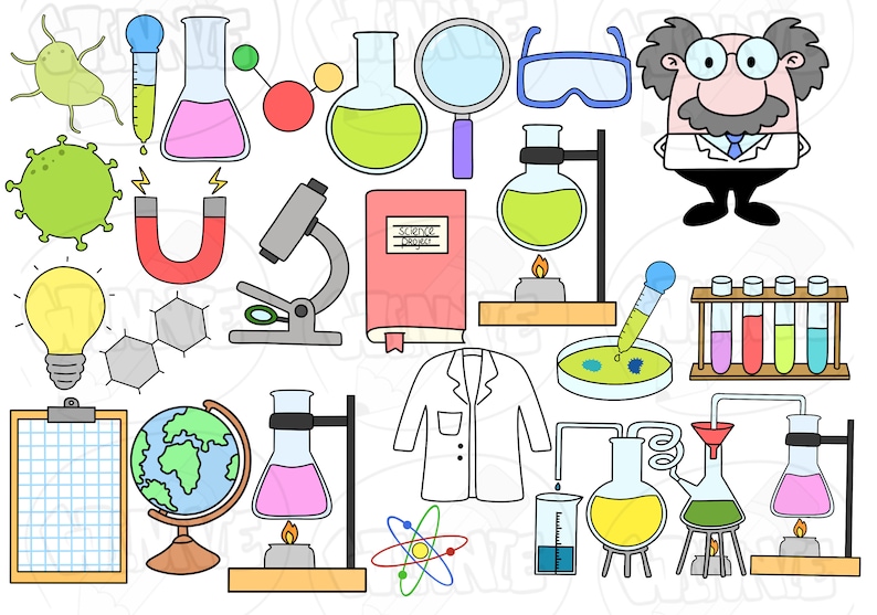Kawaii Science Clipart Science Digital Stickers Goodnotes Science ...
