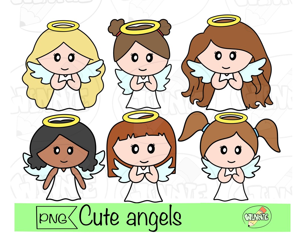Angel Clipart Angel Clip Art Kawaii Angel Clipart Png Digital - Etsy