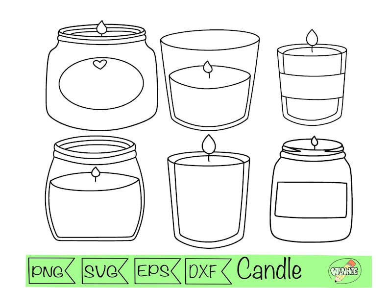 Candle Clipart Scented Candle Svg Cut File Jar Candle Clip Art - Etsy