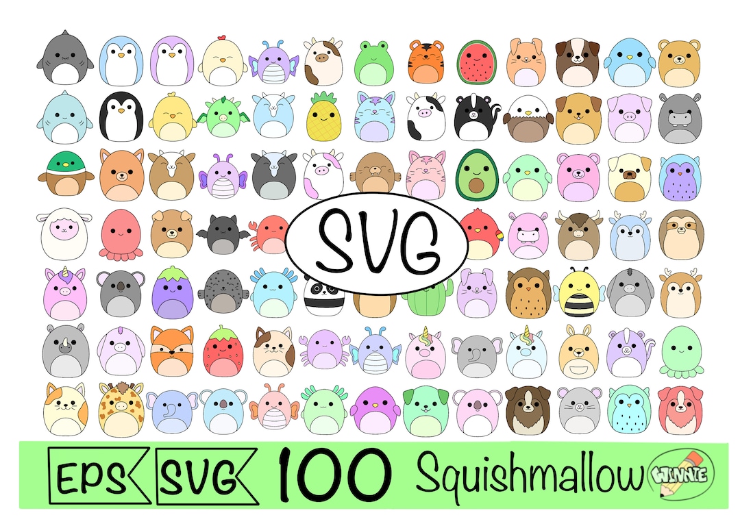 Squismallow Svg File Cute Squismallow Clipart Food Squisy Svg Smooshy ...