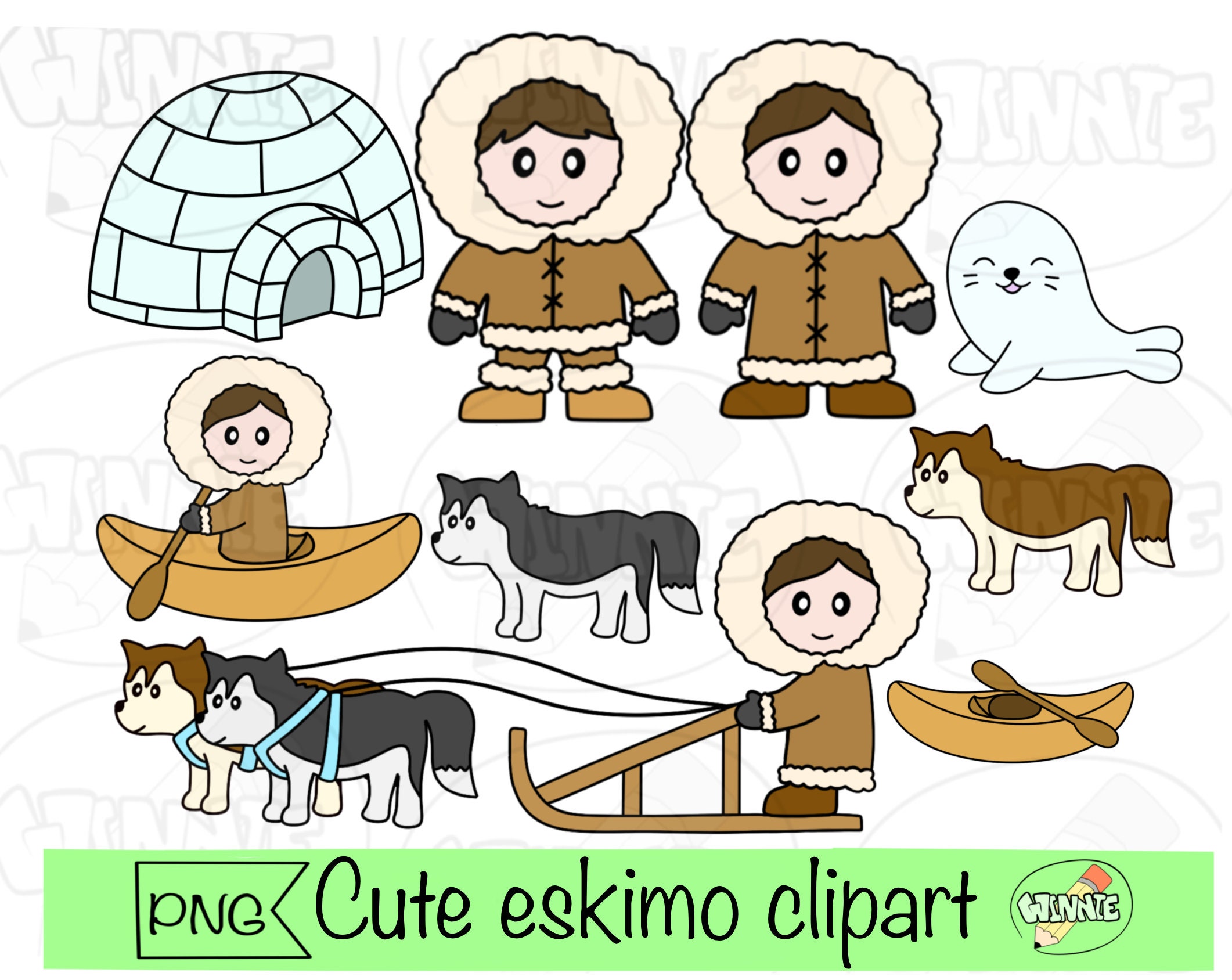 Igloos And Eskimos Clipart