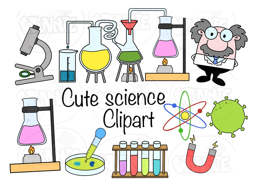Kawaii Science Clipart Science Digital Stickers Goodnotes Science ...