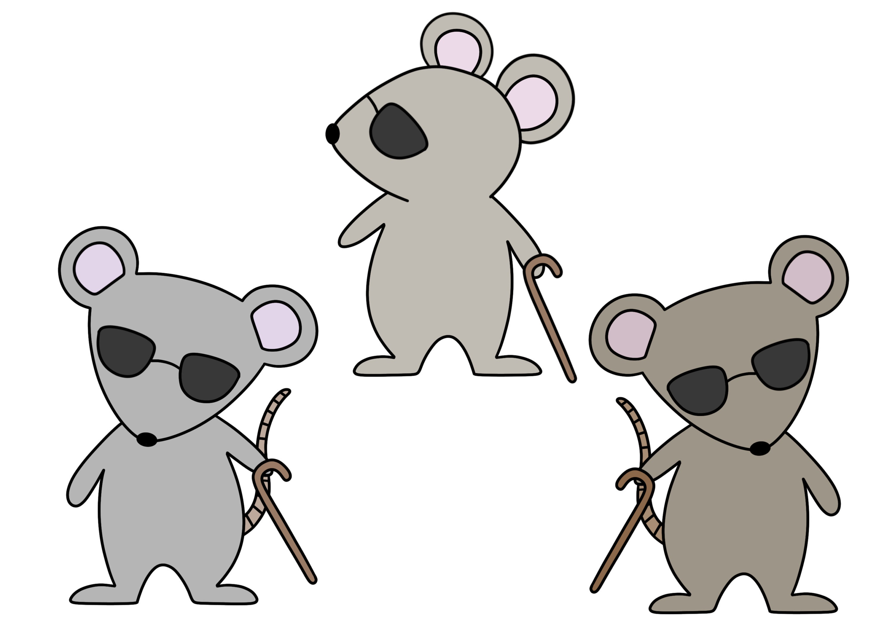 Three Blind Mice Clip Art