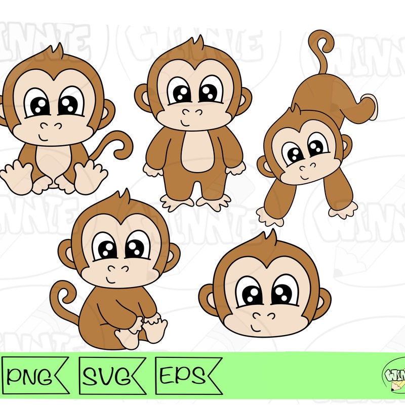 Monkey Clip Art - Etsy