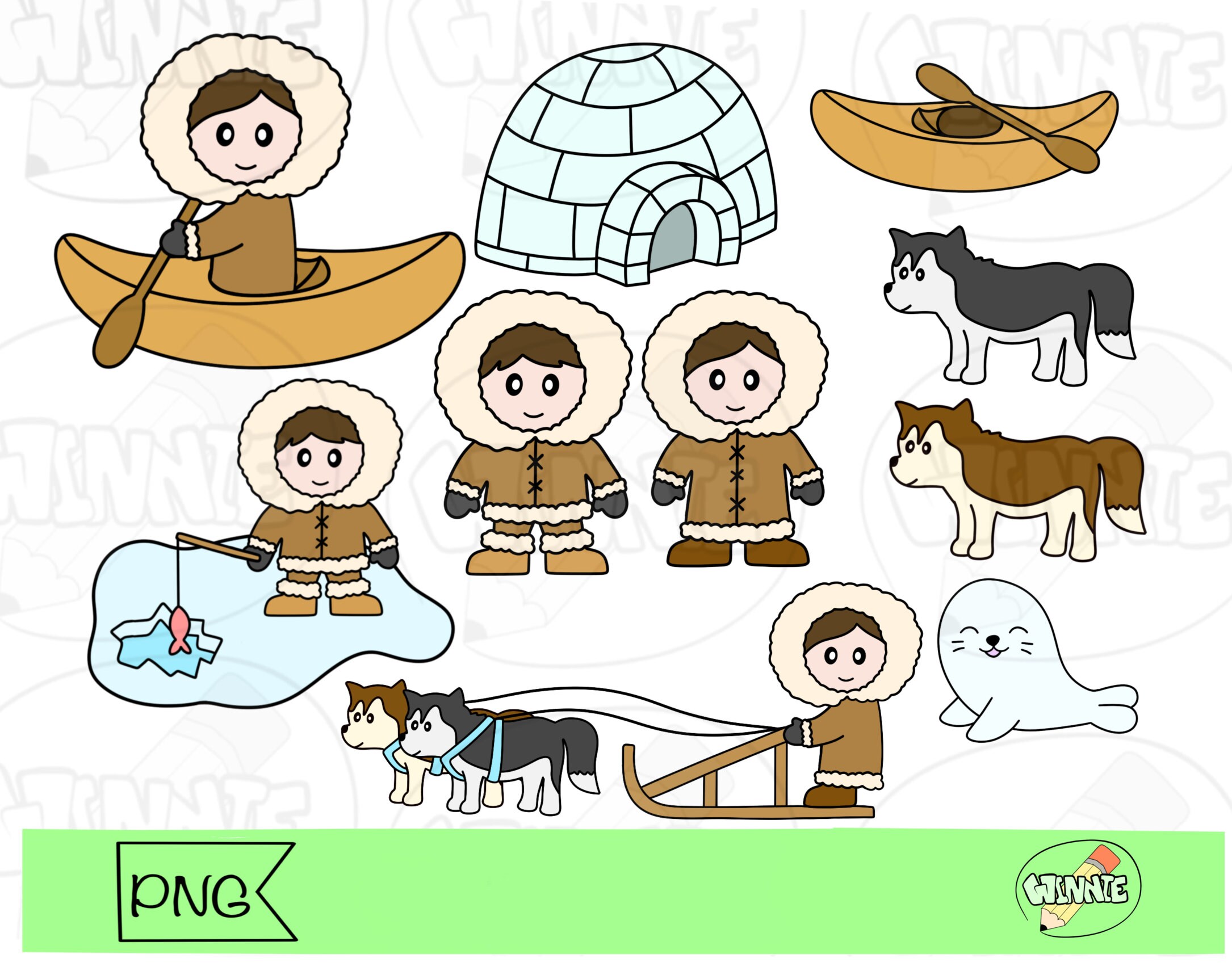 Igloos And Eskimos Clipart