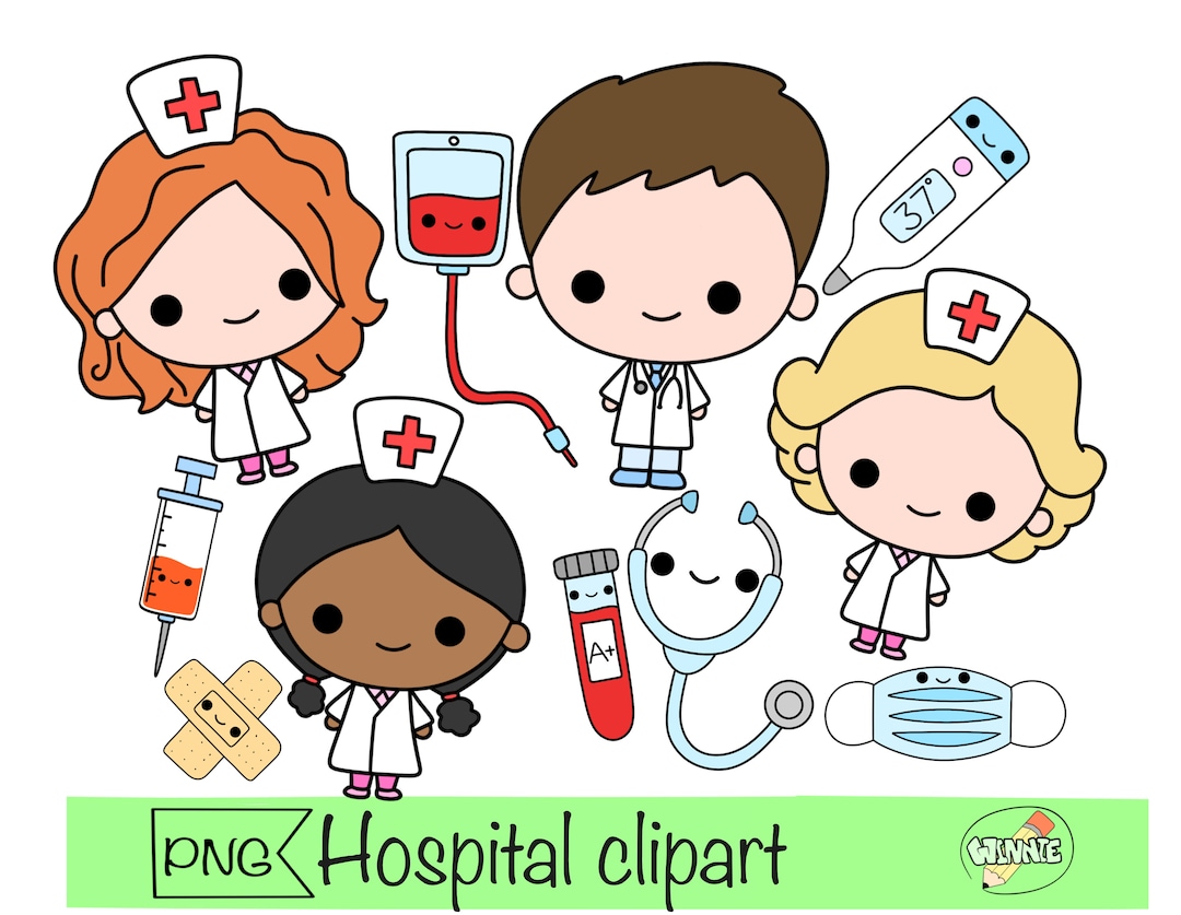 Kawaii Hospital Clipart Nurse Kawaii Doctor Clipart Medical Digital ...