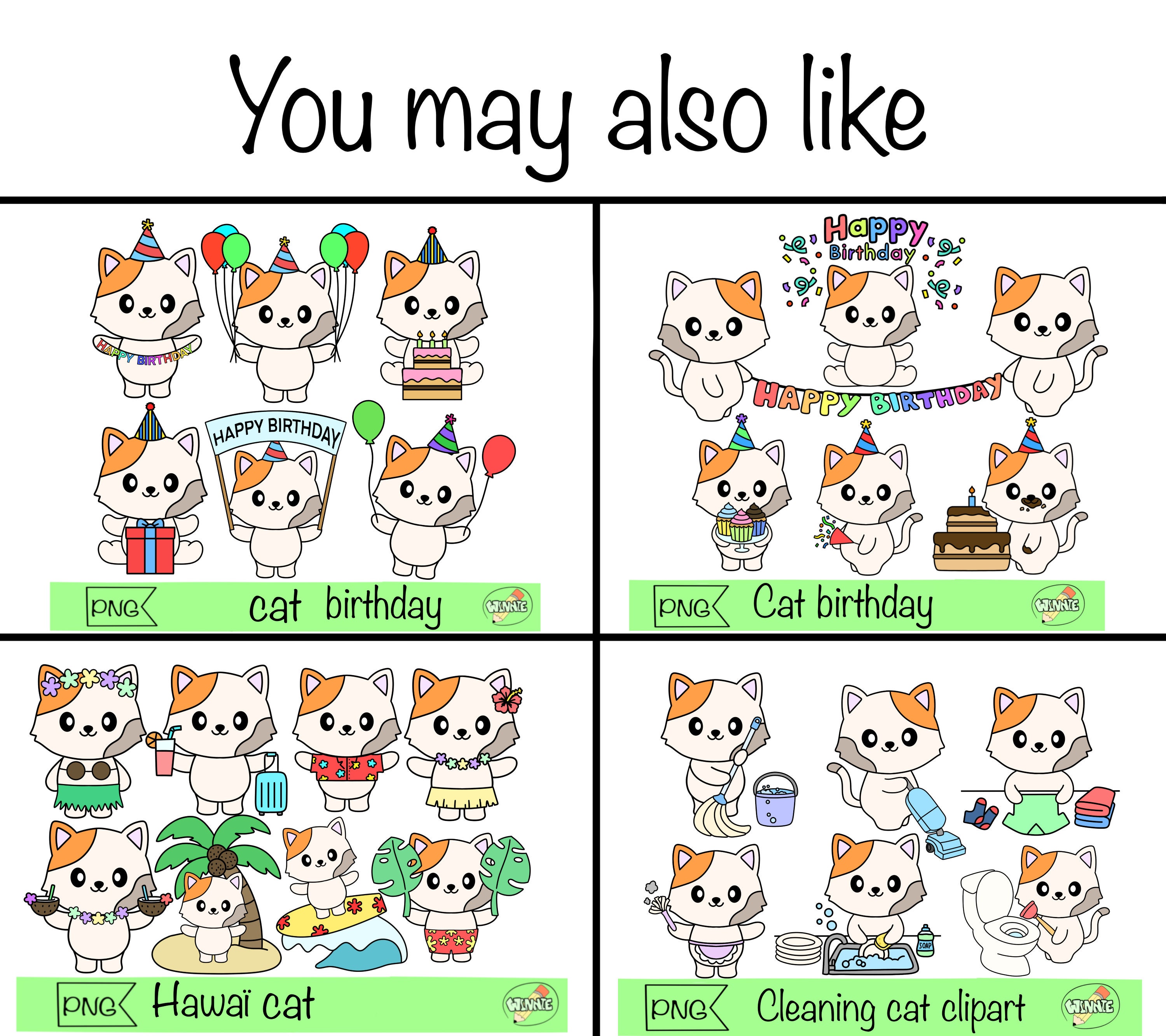 Cat Clipart School Cat Digital Planner Stickers Kitten Teacher ...