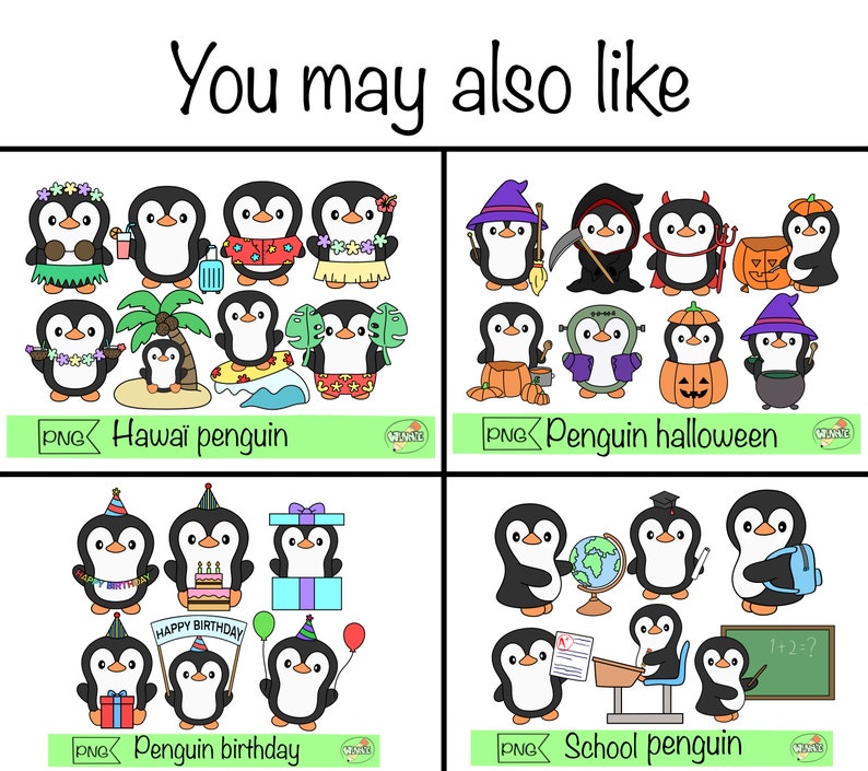 Penguin Clipart Pool Party Png Digital Stickers Penguin Summer Holiday ...