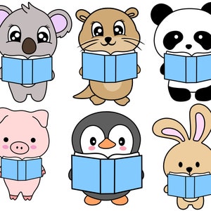 Animal Reading Clipart Animal Reading Book Clip Art Book Png Animal ...