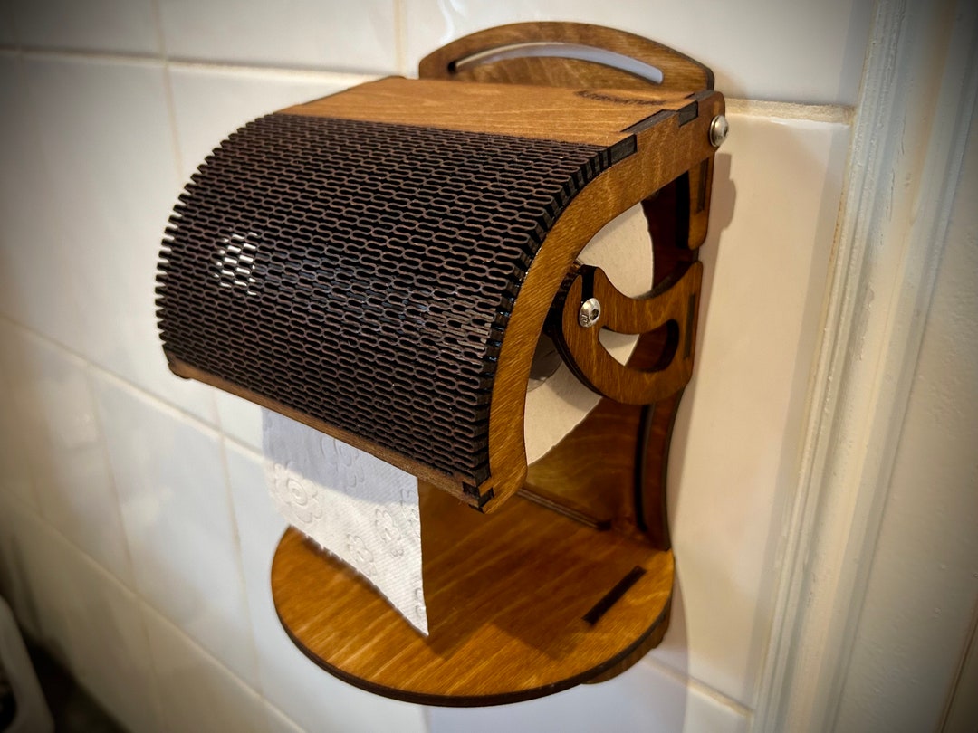 Toilet Paper Holder With Shelf Laser Cut Files SVG & LBRN2 Vector ...
