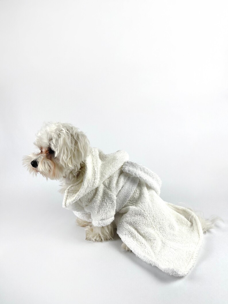 Handmade Quality White Terry Bathrobe, Handmade Dog Clothes - Etsy
