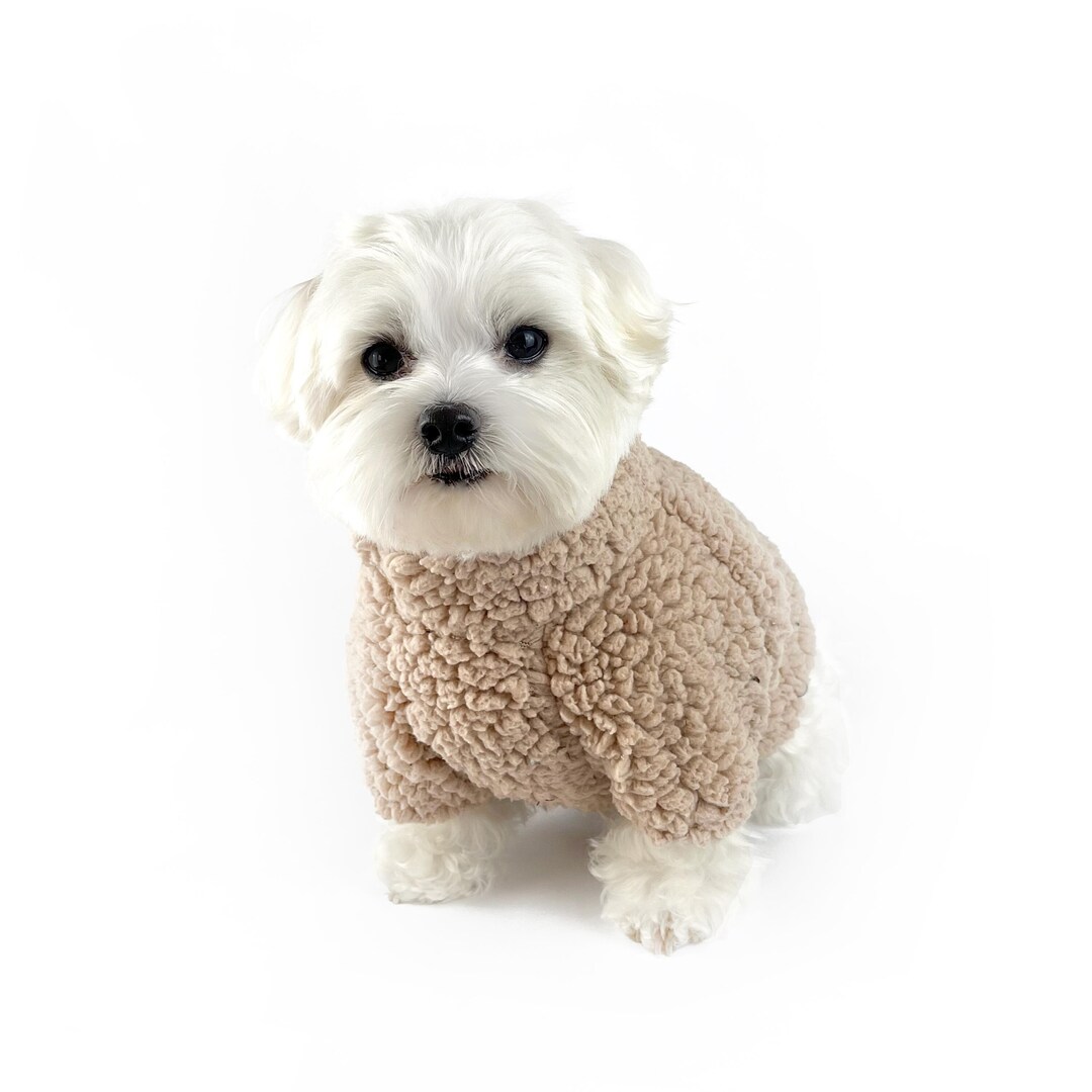 Handmade Sherpa Dog Sweater With Collar|dog Clothing|warm|fluffy Dog ...