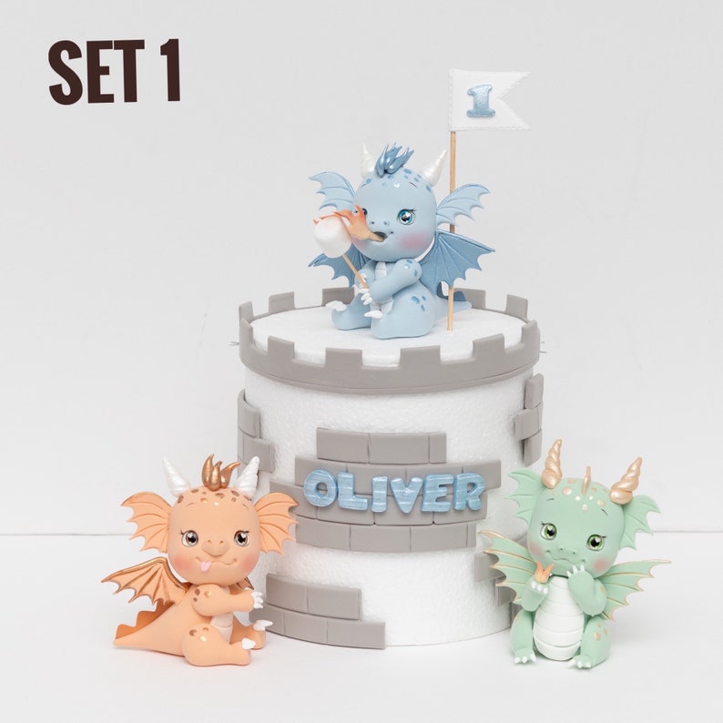 Baby Dragon Cake Topper Made of Lightweight Air Dry Clay, for Birthday ...