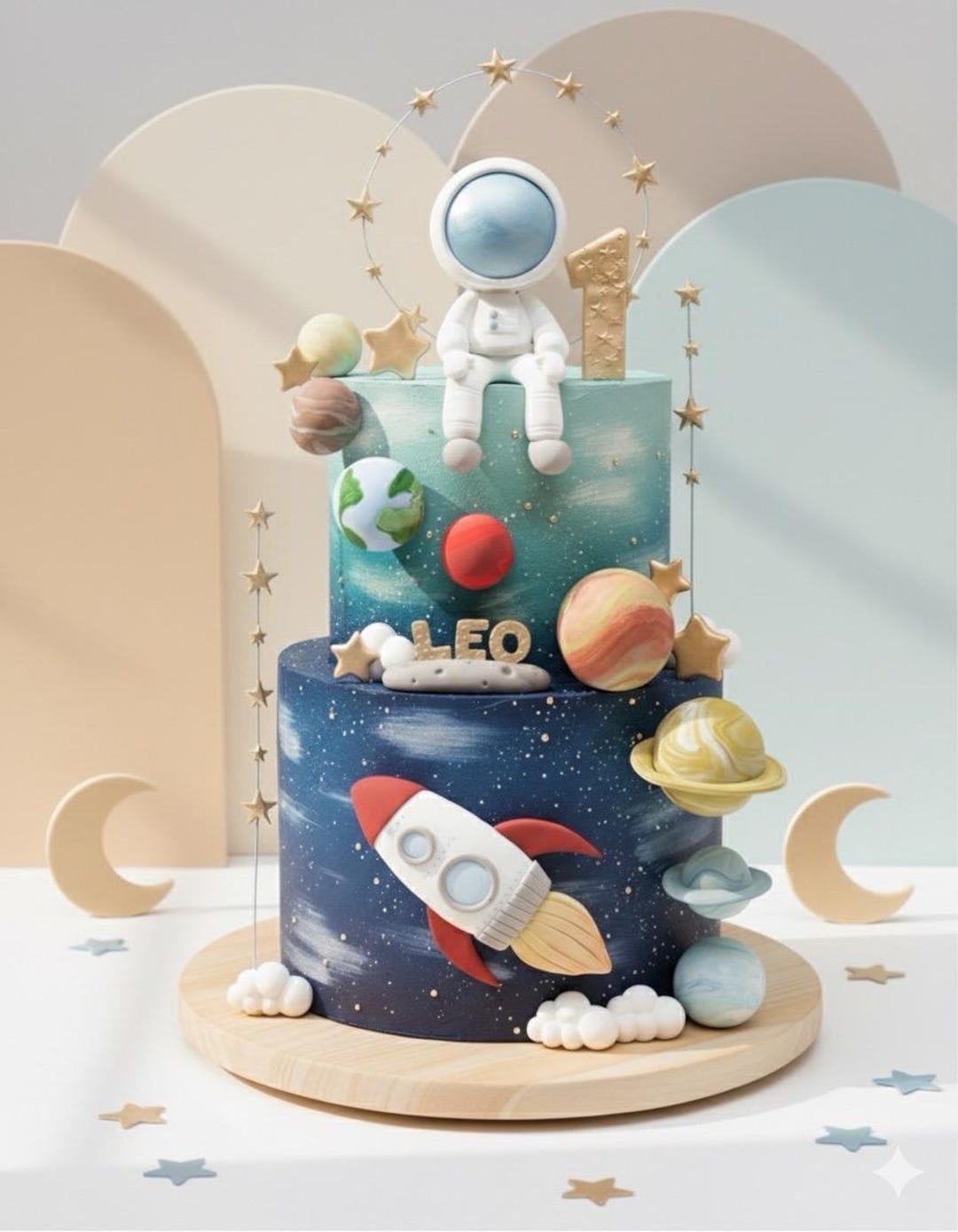 Astronaut Cake Topper, Planets Cake Decoration, Rocket Cake Topper ...