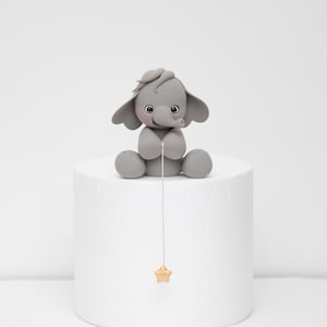 Elephant Fishing Star Cake Topper, Made of Lightweight Air Dry Clay ...