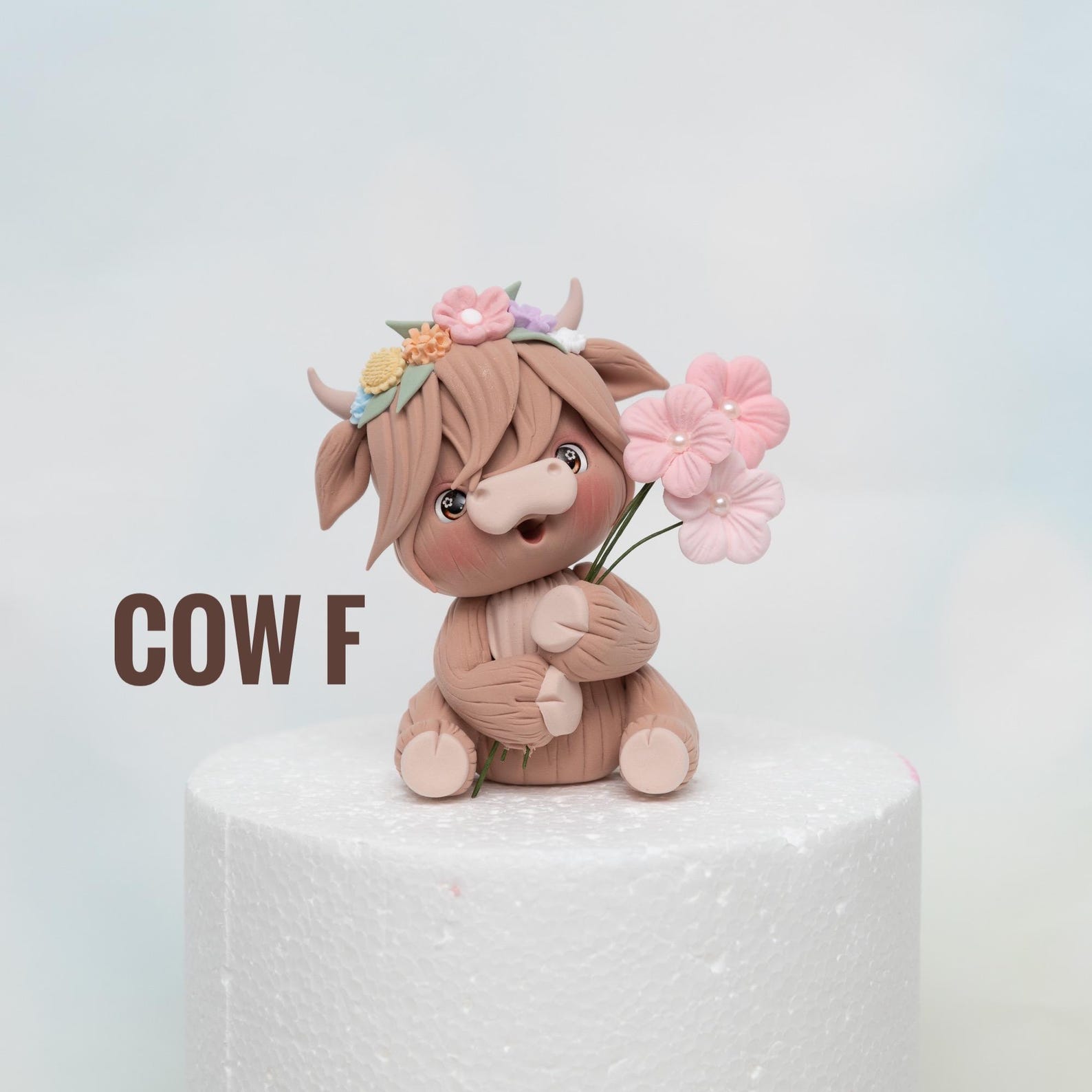 Highland Cow Cake Topper Made of Lightweight Clay, for Birthday Cake ...