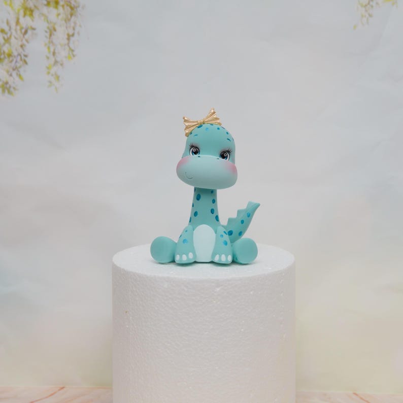 Baby Girl Dinosaur Cake Topper Made of Lightweight Air Dry Clay ...