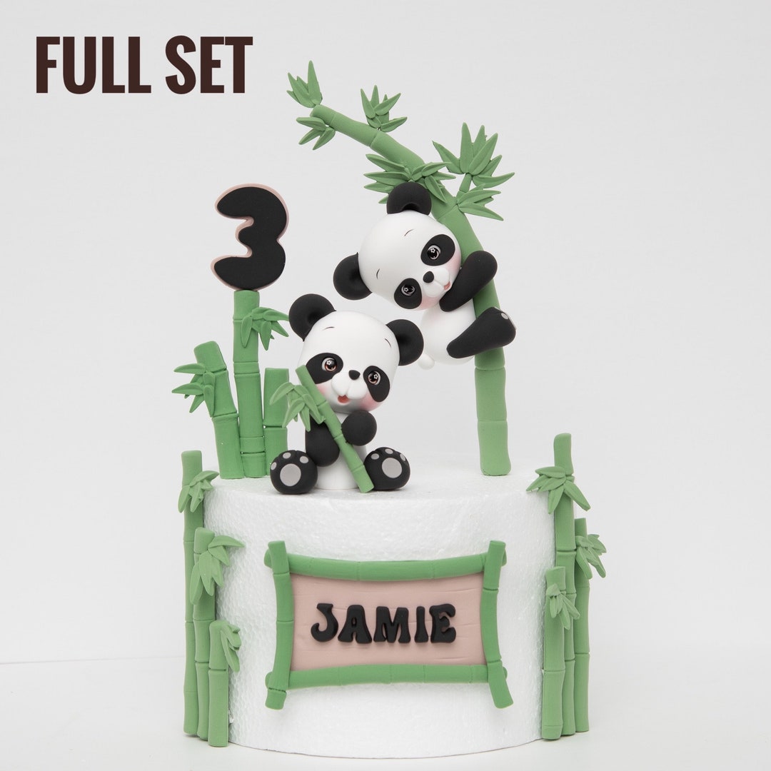 Panda Cake Topper, Made of Lightweight Air Dry Clay, Perfect for ...