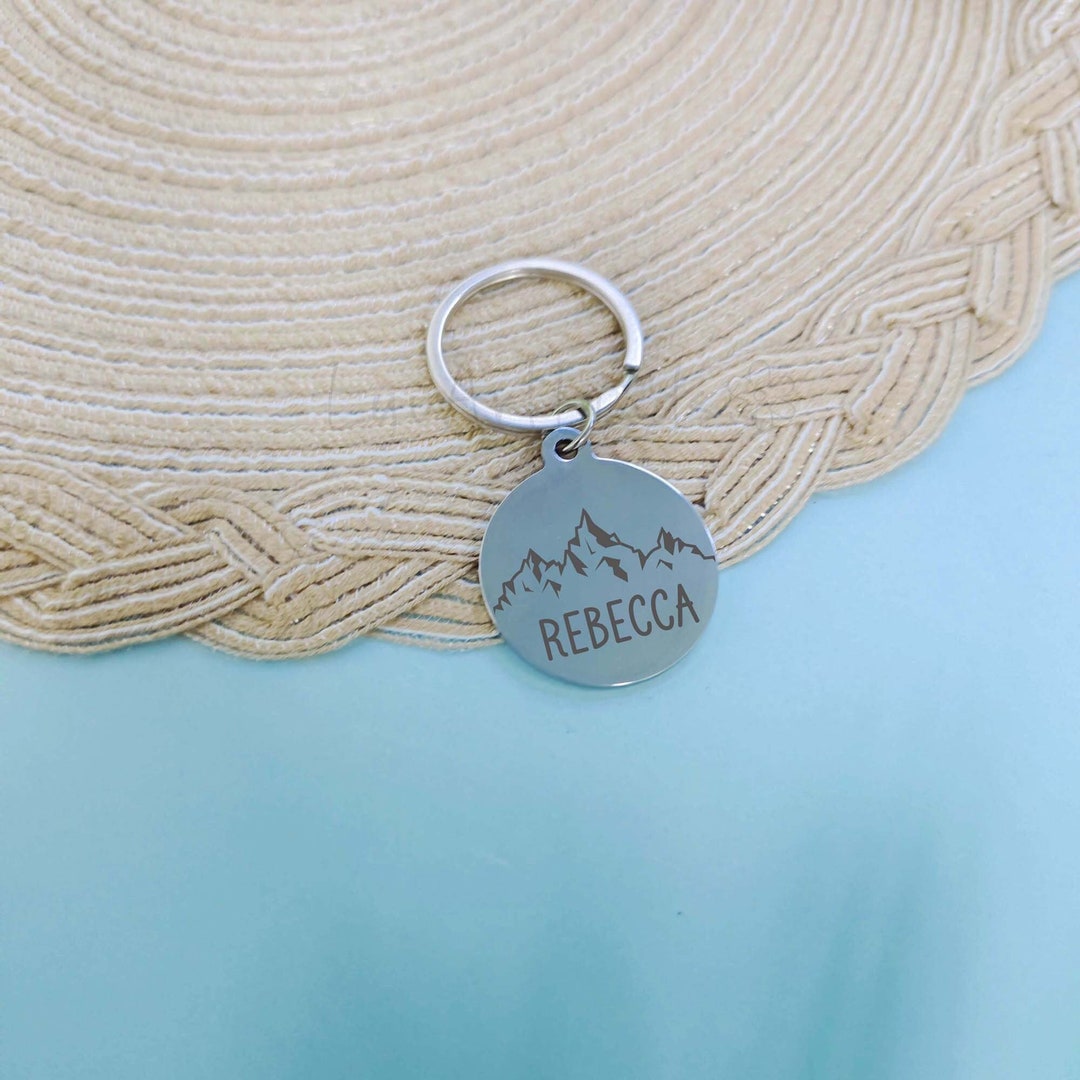 Personalized Pet Name Tag With Mountain Custom Dog ID Tag - Etsy