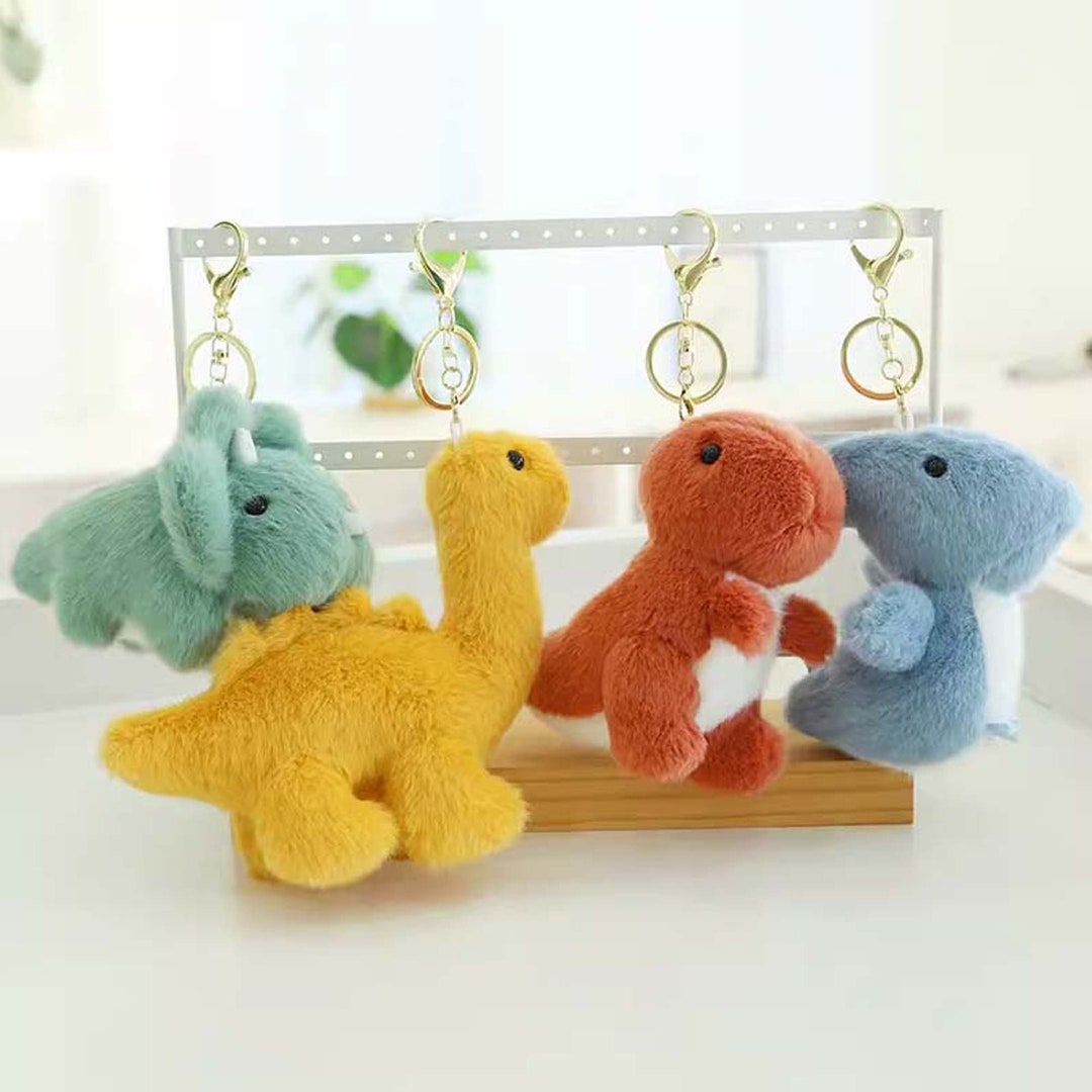 Cartoon Dinosaur Key Chain Fluffy Dinosaur Key Rings Cute - Etsy UK