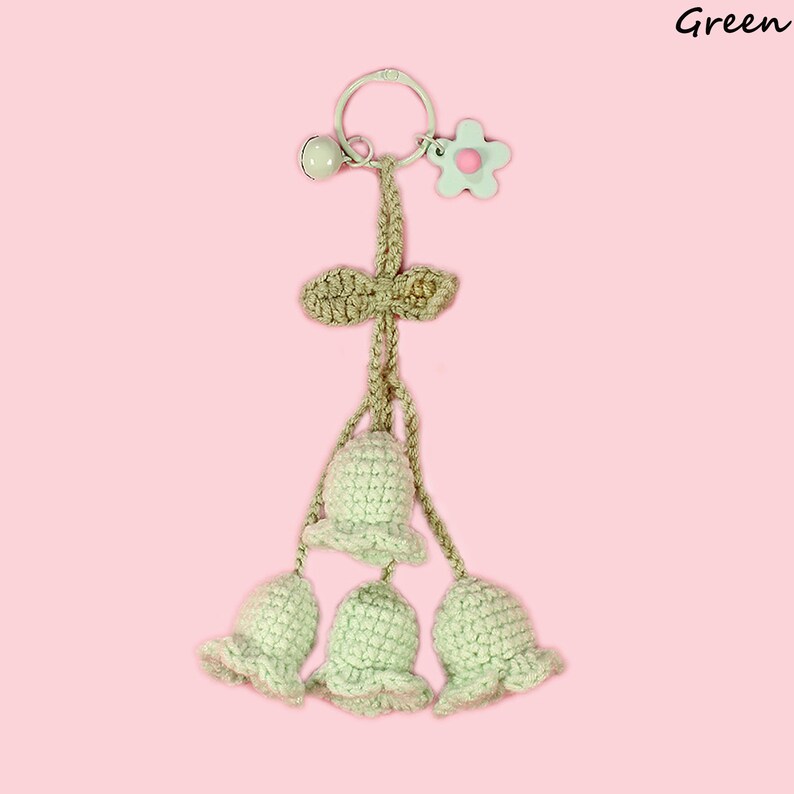 Color Crochet Lily Keychain Sweet Flower Knit Keychain for - Etsy
