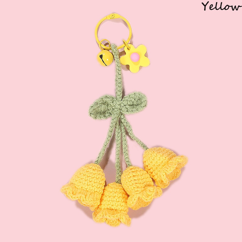 Color Crochet Lily Keychain Sweet Flower Knit Keychain for - Etsy