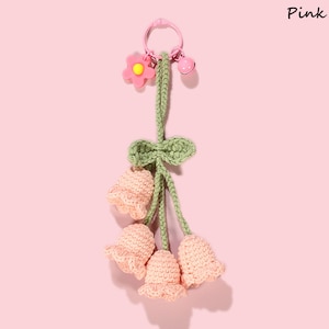 Color Crochet Lily Keychain Sweet Flower Knit Keychain for - Etsy