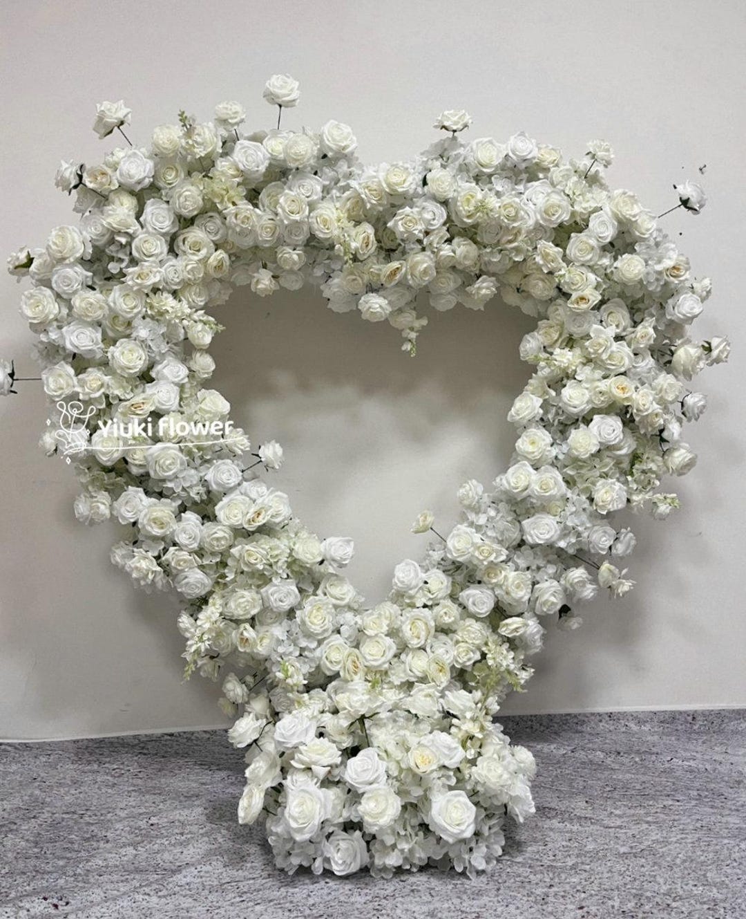 White Romantic Wedding Backdrop | Heart-shaped Arch Flower | Flower ...
