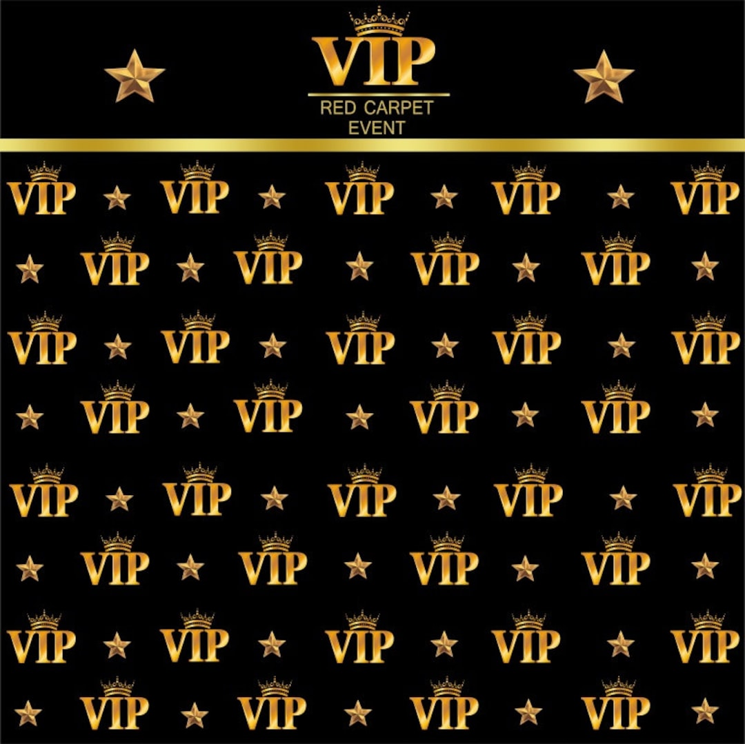 VIP Red Carpet Backdrop: Royal Crown, Black & Gold Banner - Etsy