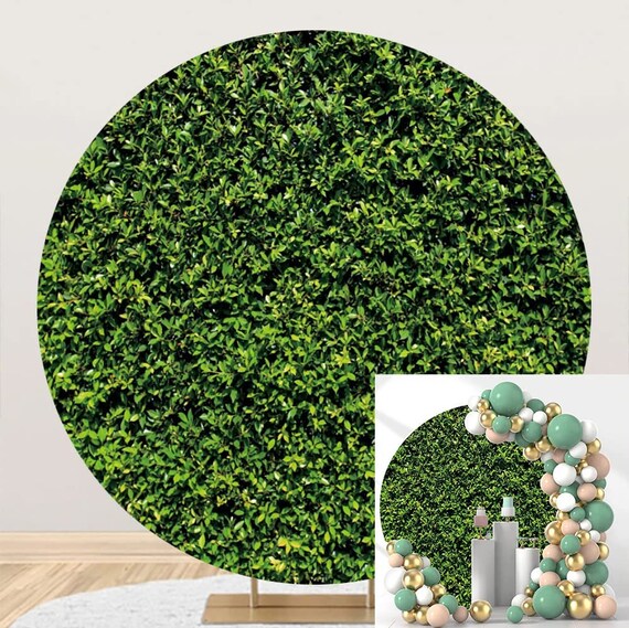 Green Leaves Round Backdrop Coverspring Nature Outdoorsy - Etsy