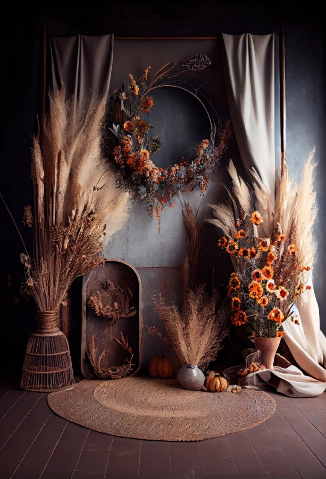 Vintage Flowers Backdrop,shabby House Girl Adult Artistic Portrait ...