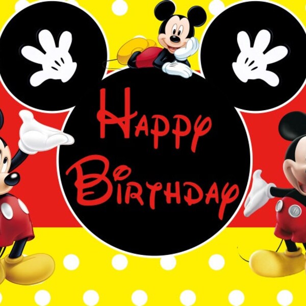Mickey Mouse Party Decorations Backdrop - Etsy