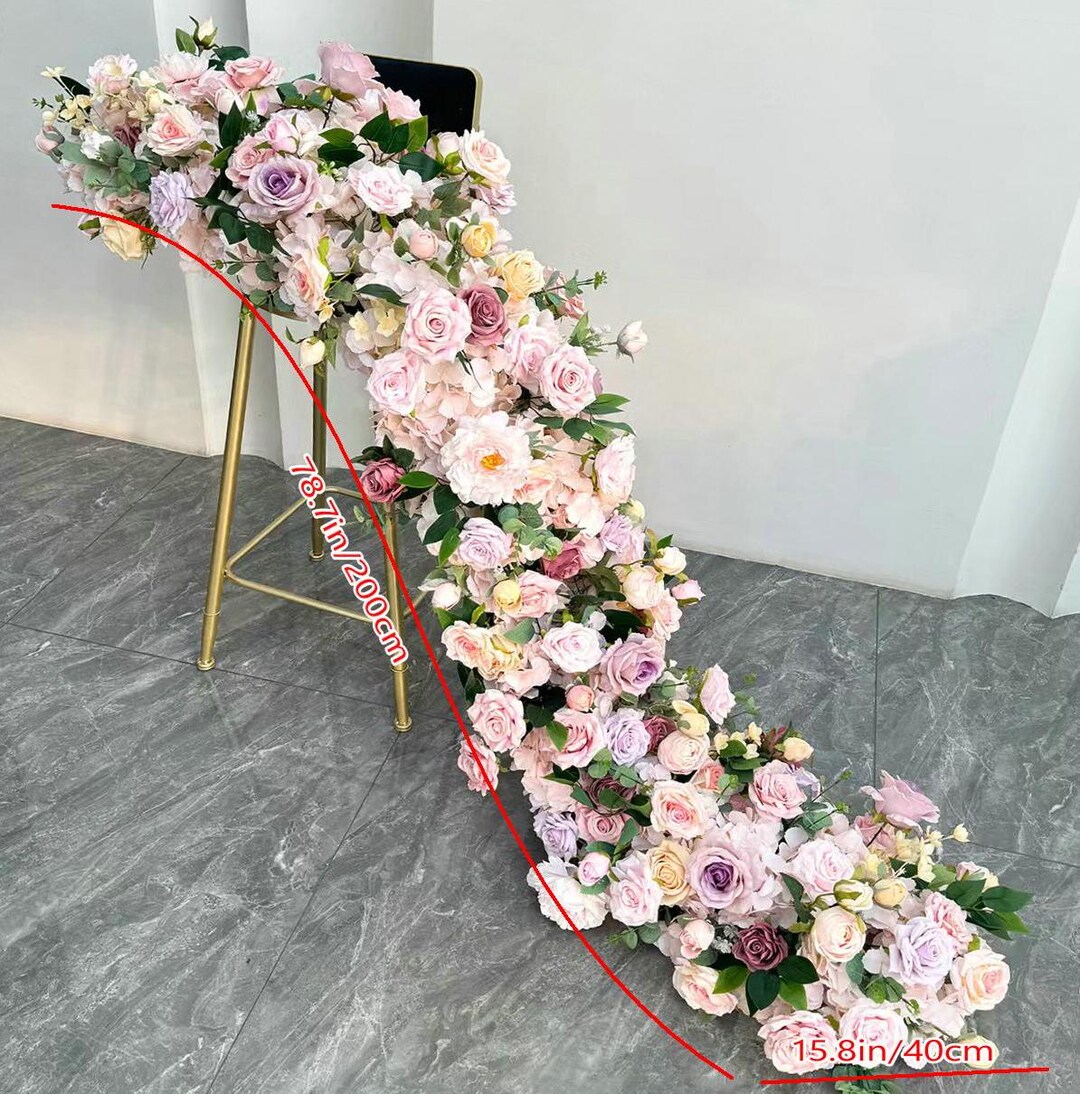 Pink Series Flower Arrangement, Artificial Flower Runner, Aisle ...