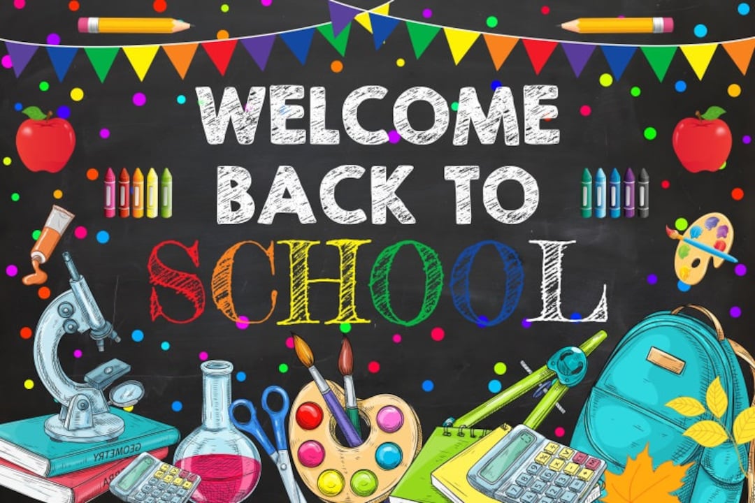 Back to School Backdrop, Classroom Welcome Back Banner for Kids First ...