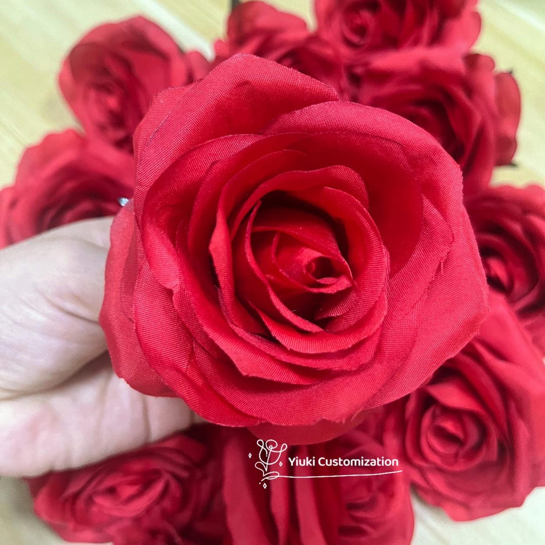 10-1000pcs Red Rose Flower Head,floral Garden Roses, Artificial Flowers ...