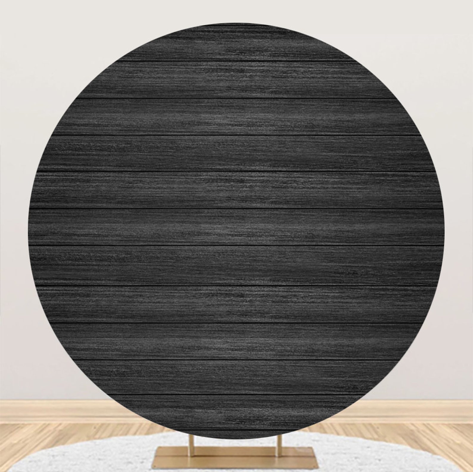 Rustic Wood Round Backdrop Polyester Wood Birthday Background - Etsy