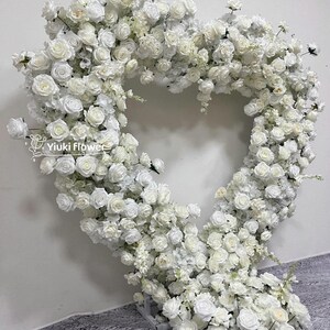 White Romantic Wedding Backdrop | Heart-shaped Arch Flower | Flower ...