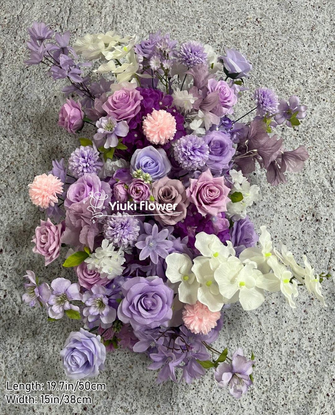 Shades of Purple Flower Runner Artificial Floral Arrangements 50cm ...