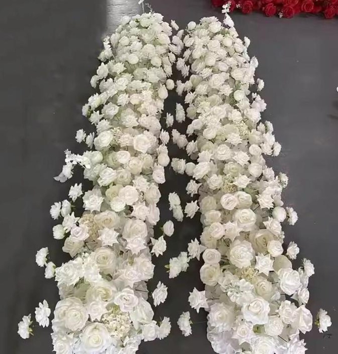 Artificial Long Flower Runner | Custom Wedding Flower Arrangement ...