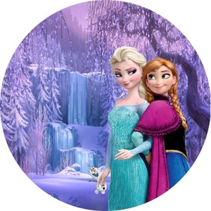 Frozen Round Backdrop,frozen Theme Happy Birthday Backdrop for Girls ...