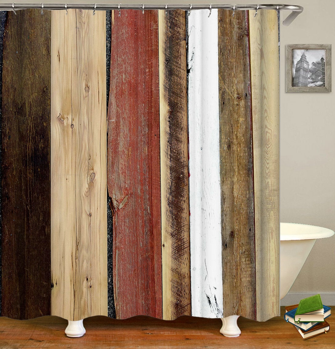Rustic Wood Shower Curtain Vintage Wooden Grunge Planks - Etsy