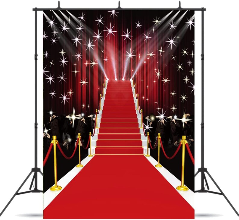Red Carpet Vinyl Photography Backdrop,stage Lighting Glitter Backdrop ...