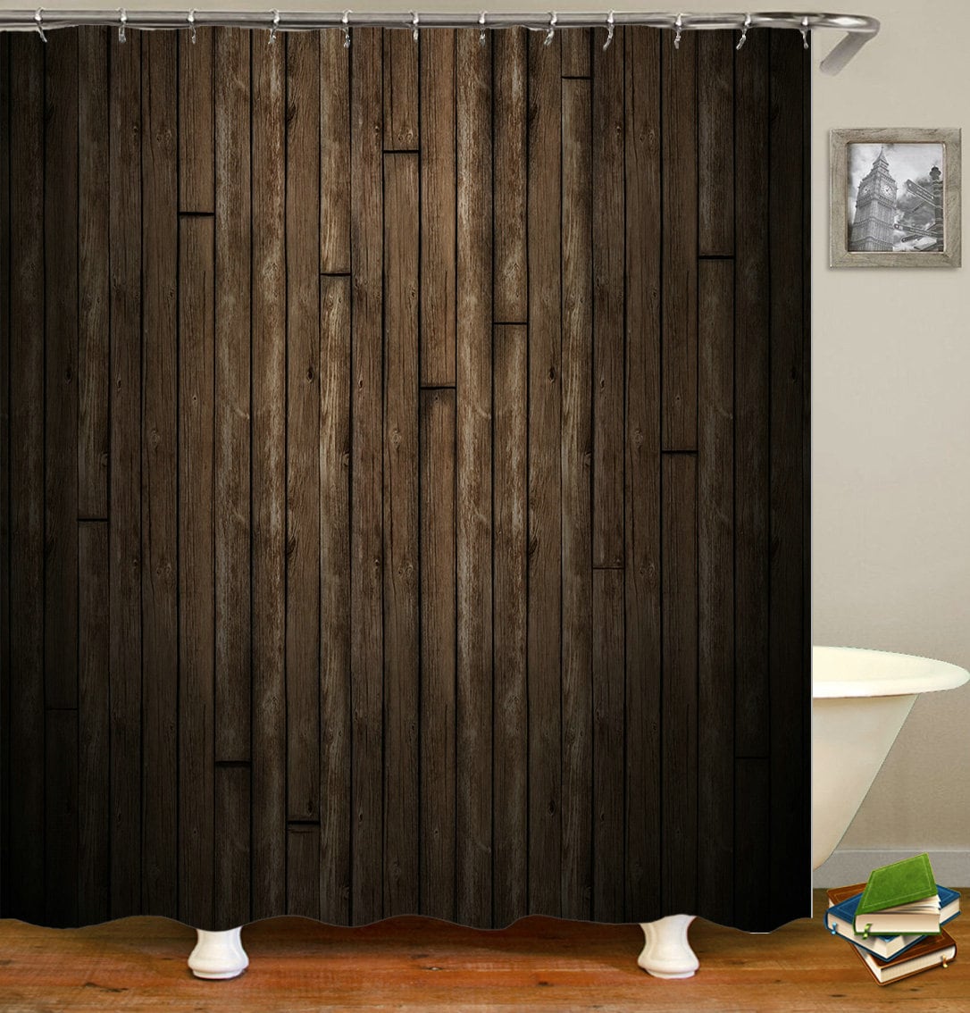 Rustic Wood Shower Curtain Vintage Wooden Grunge Planks - Etsy