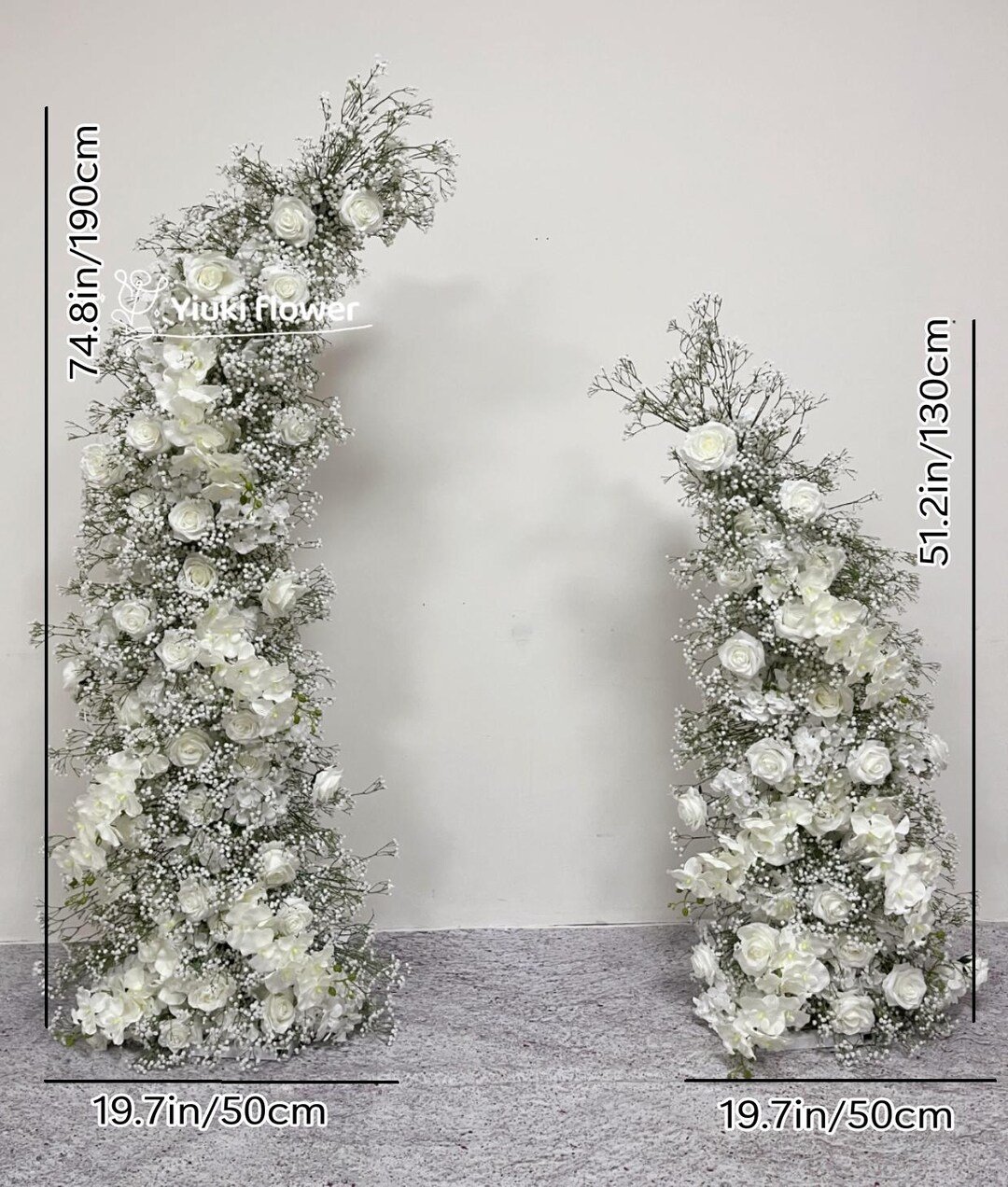 Baby's Breath and Rose Horn Arch Flowers | Artificial Flower ...