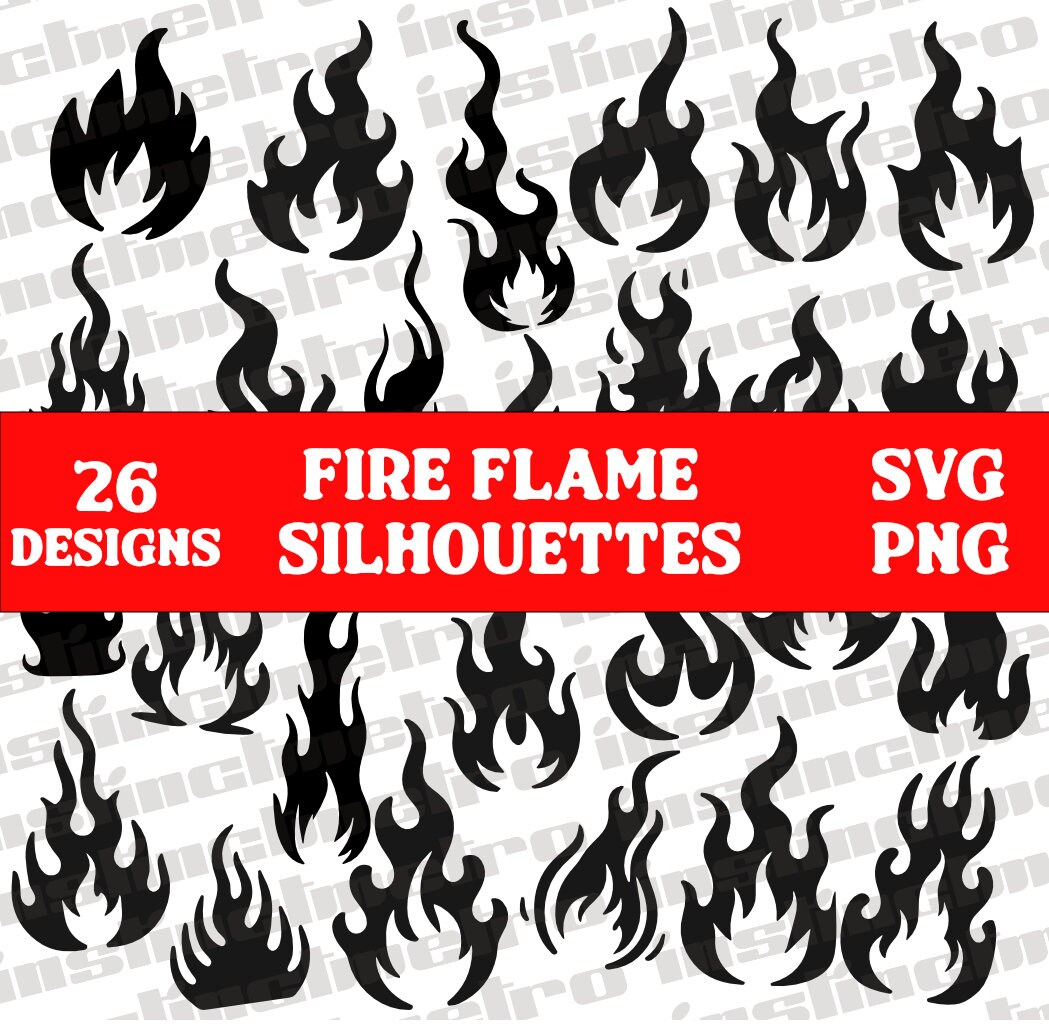 Fire Svg Bundle Fire Clipart Fire Svg Files COMMERCIAL USE Instant ...